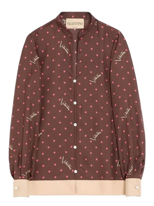 Valentino Garavani Stelline Firma Starry Twill Shirt - Chocolate