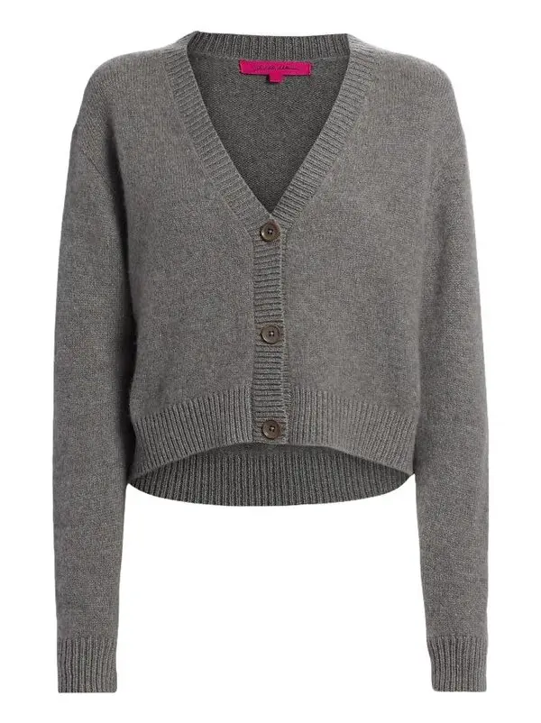 THE ELDER STATESMAN Boxy Cashmere Cardigan - Light Grey