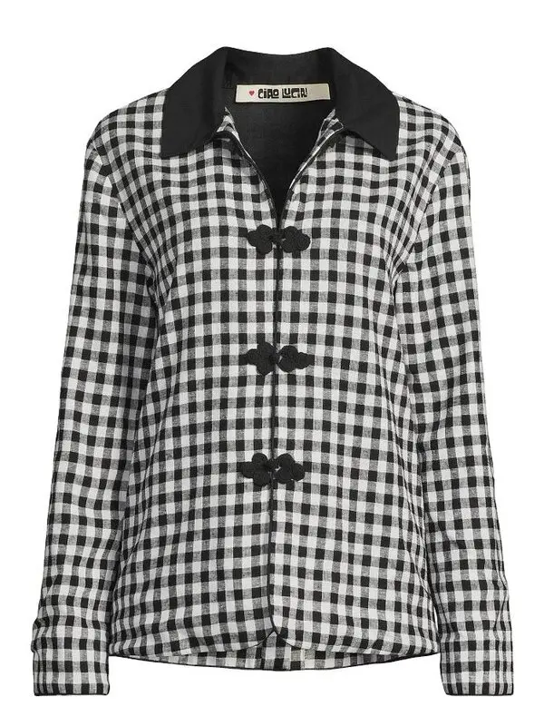 Ciao Lucia Anja Gingham Jacket - Black White Gingham