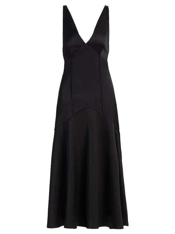 KIKA VARGAS Lotte A-line Midi-dress - Black