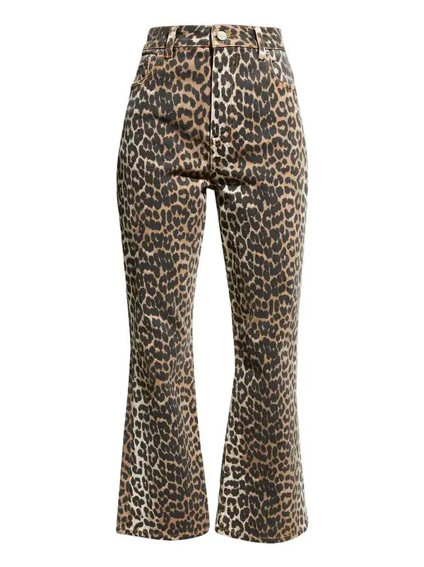 GANNI Betzy Crop Jeans - Leopard