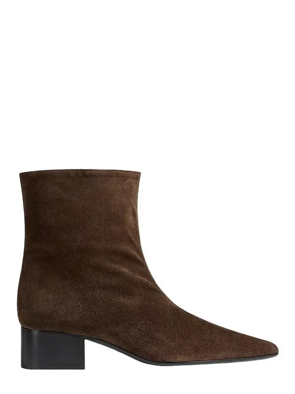 Khaite Andee 40mm Suede Ankle Boots - Ebano