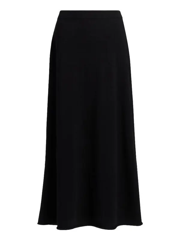 THE ELDER STATESMAN Jersey-knit Cashmere Maxi Skirt - Black