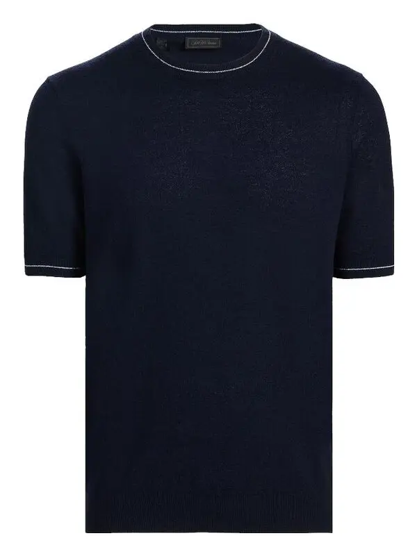 SAKS FIFTH AVENUE Bouclé Crewneck Top - Navy