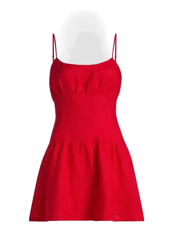 Cami Nyc Kairi Linen A-line Minidress - Candy Apple