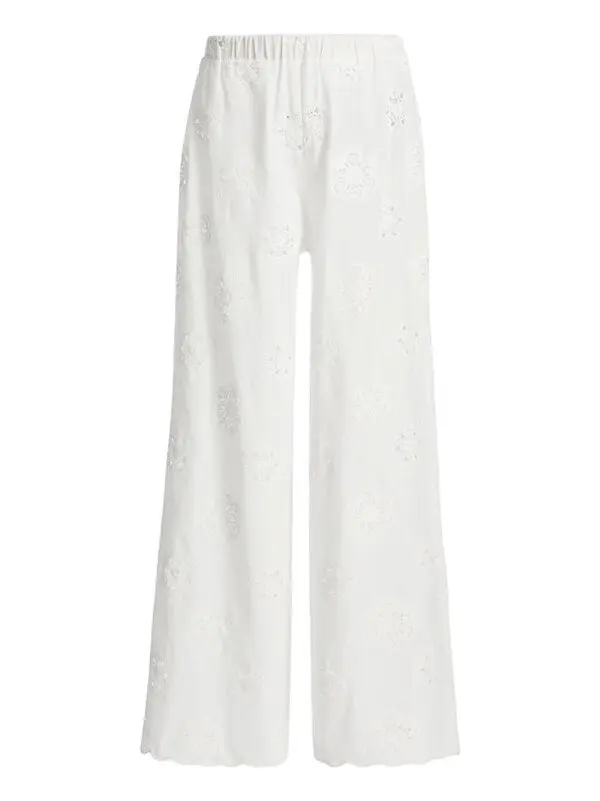 Cami Nyc Tiago High-rise Anglaise Cotton Pants - Macadamia