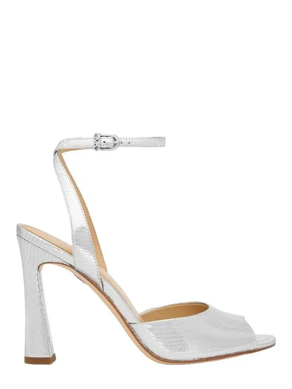 Michael Kors Rosie 100mm Leather Sandals - Silver