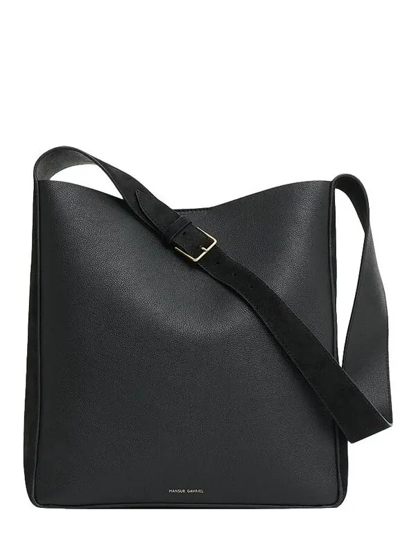 MANSUR GAVRIEL Leather & Suede Box Tote Bag - Black