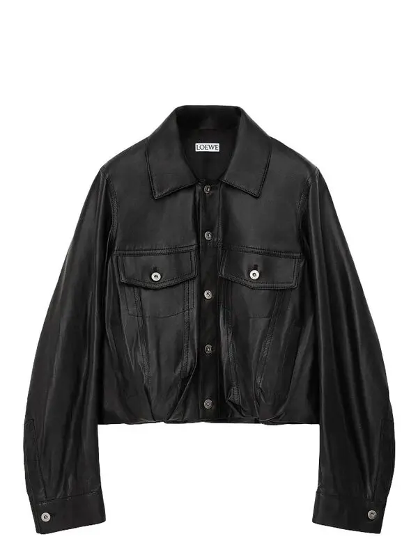 Loewe Leather Bomber Jacket - Black