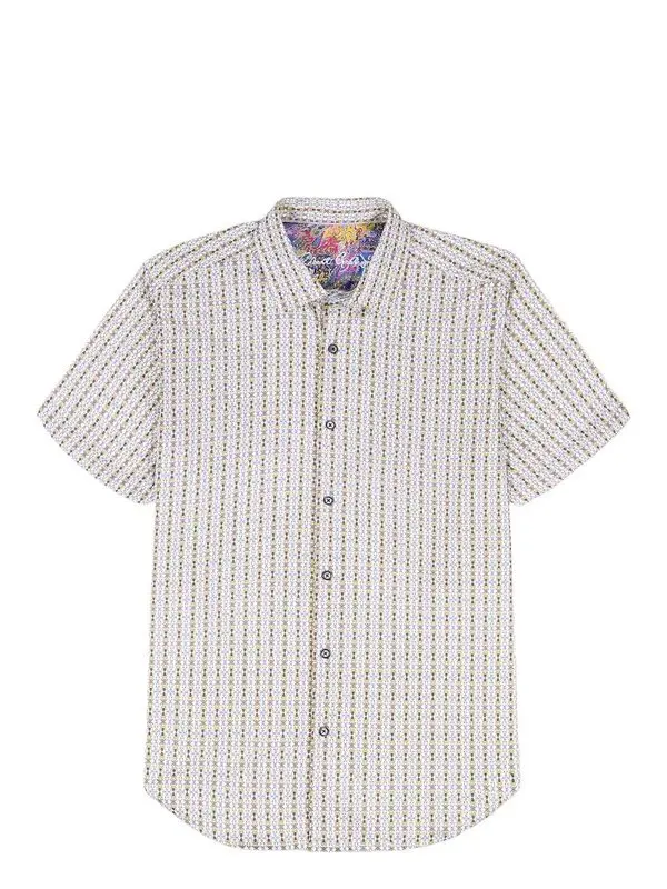 Robert Graham Abbotswell Geometric Stretch-cotton Short-sleeve Shirt - Multi