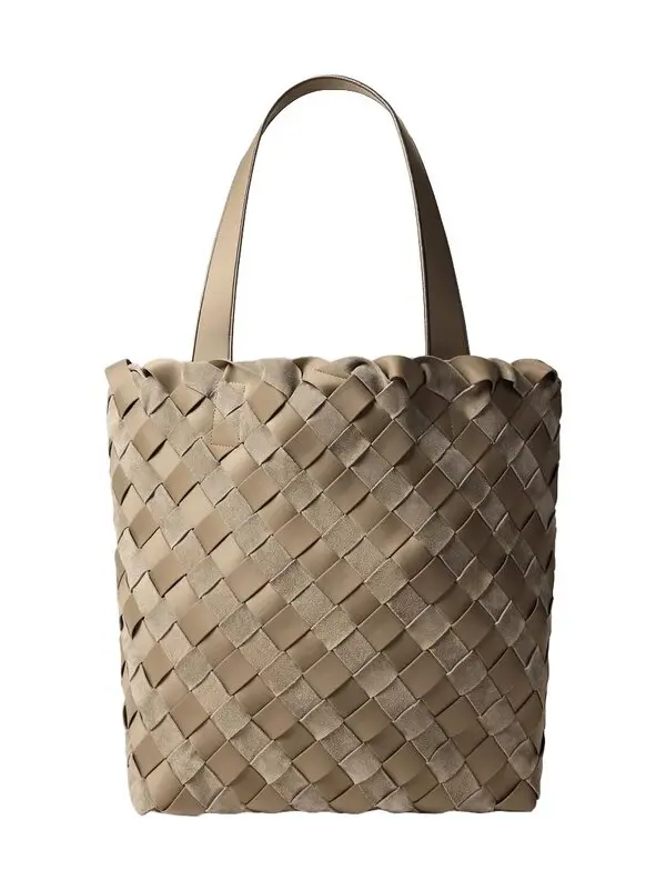NAGHEDI Como Shopper Striped Suede Tote Bag - Bluff