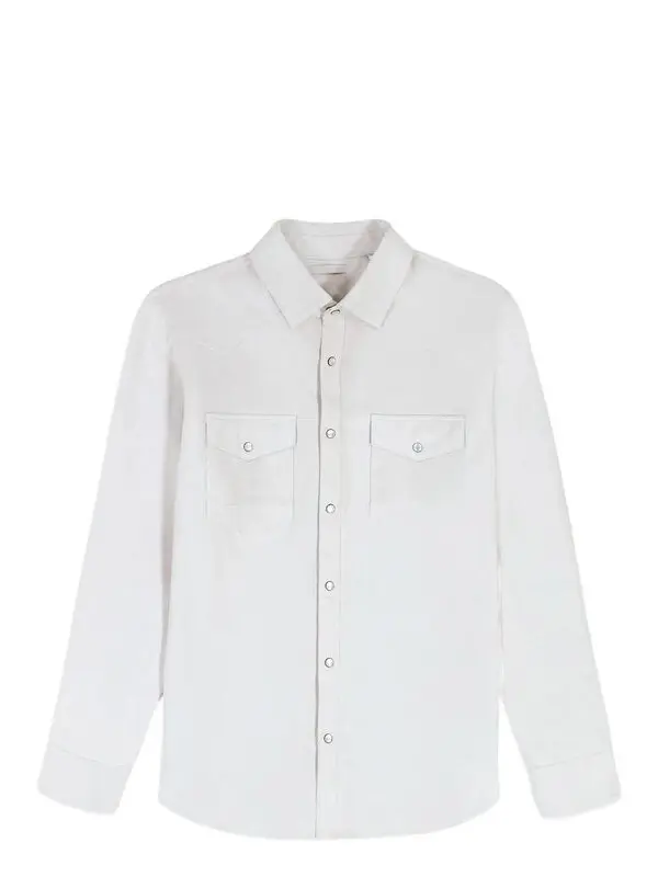 Robert Graham Marstow Leather Shirt Jacket - Stone