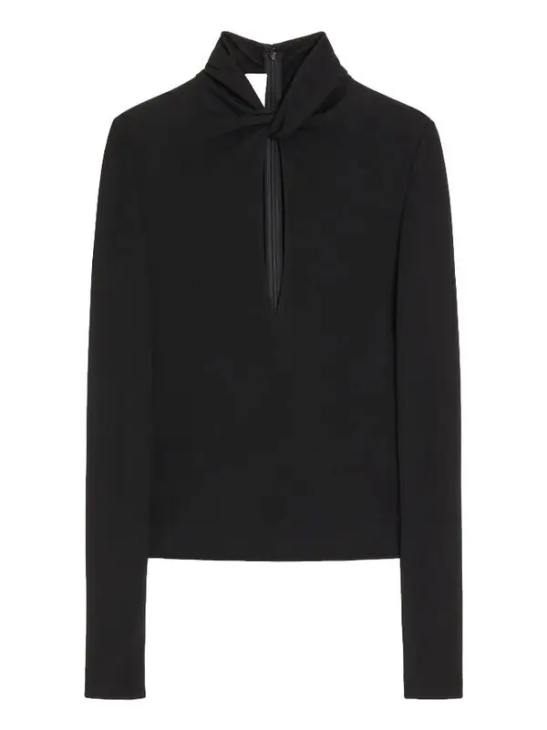 Valentino Garavani Crepe Jersey Top - Black