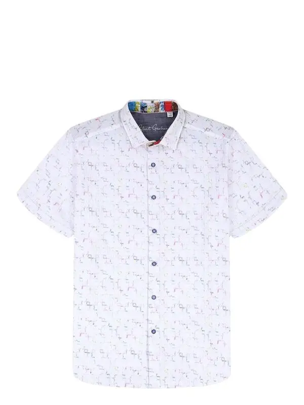 Robert Graham Kingshold Geometric Stretch-cotton Shirt - Multi