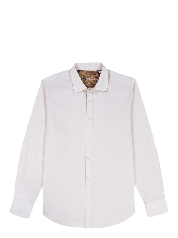 Robert Graham Avondale Chambray Cotton Shirt - Sand