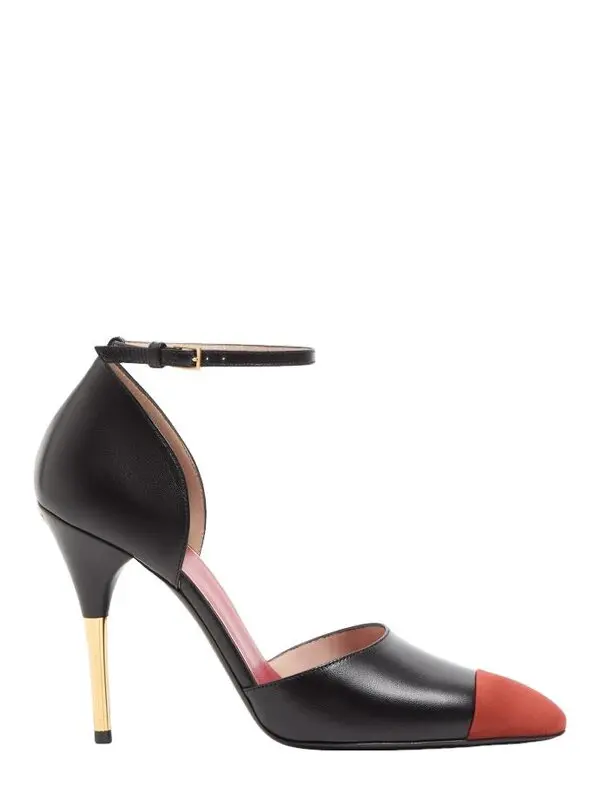 Valentino Garavani D'orsay 105mm Sinead Pumps In Goatskin And Suede - Black Rust