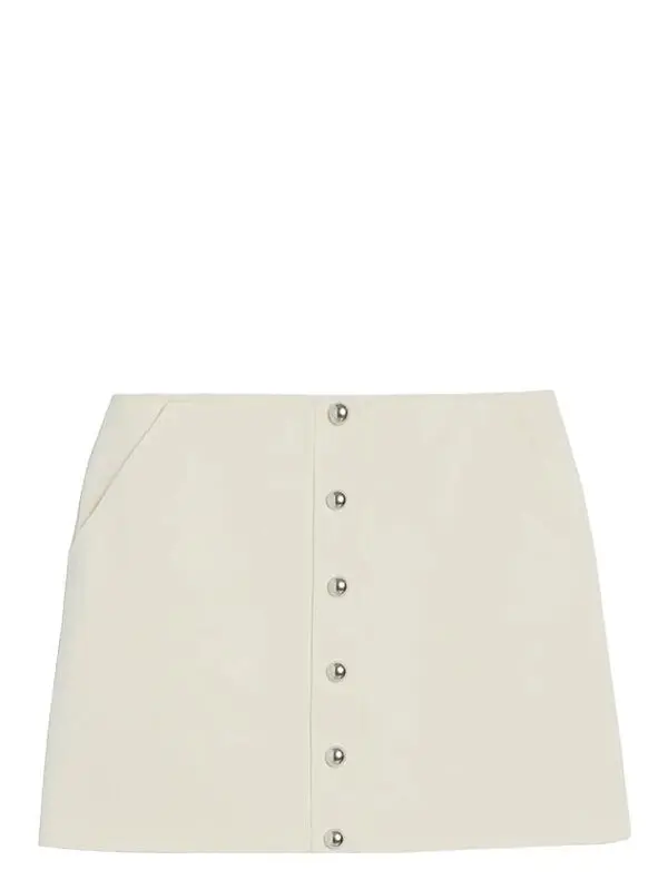 Apparis Ella Cotton Canvas A-line Miniskirt - Off White