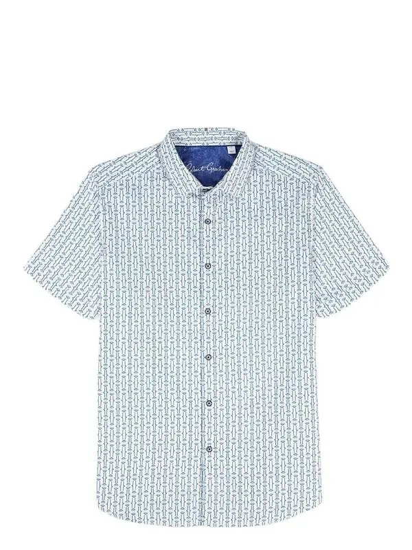 Robert Graham Napier Printed Short-sleeve Stretch-cotton Shirt - Multi