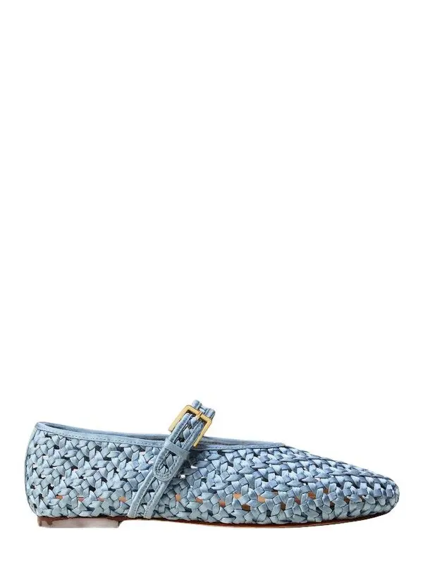 NAGHEDI Sydney Satin Mary Jane Flats - Celeste