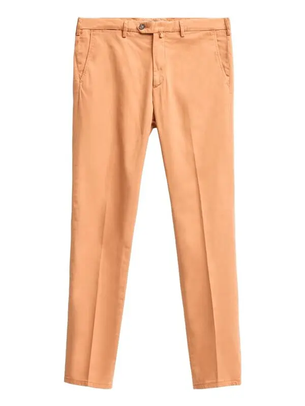 SARTORIO NAPOLI Solid Crease-front Trousers - Brick