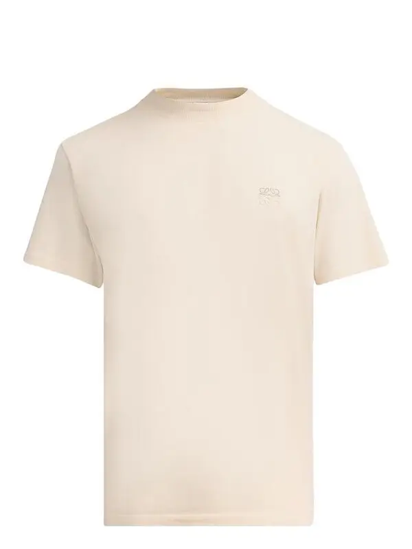 Loewe Anagram Regular-fit Cotton Crewneck T-shirt - Beige