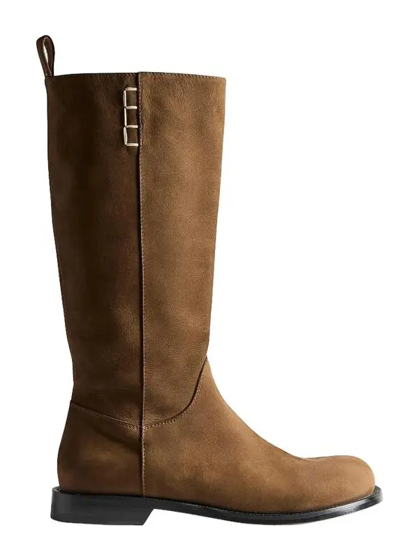 JW Anderson Loafer Nubuck Knee-high Boots - Brown