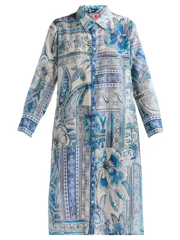 Johnny Was Relaxed Cotton-silk Shirtdress - Athene