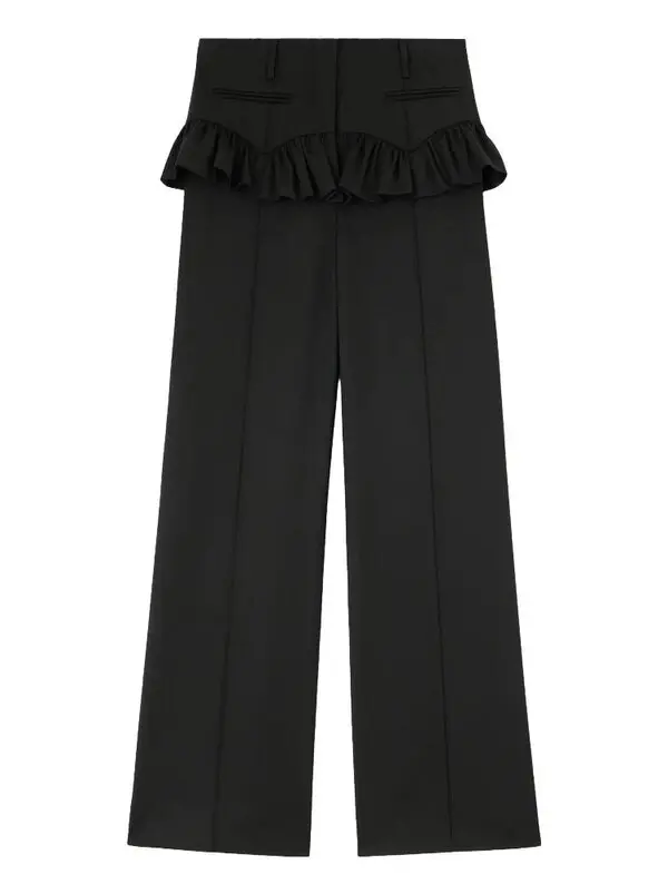 GANNI Calendered Skirt Pants - Black