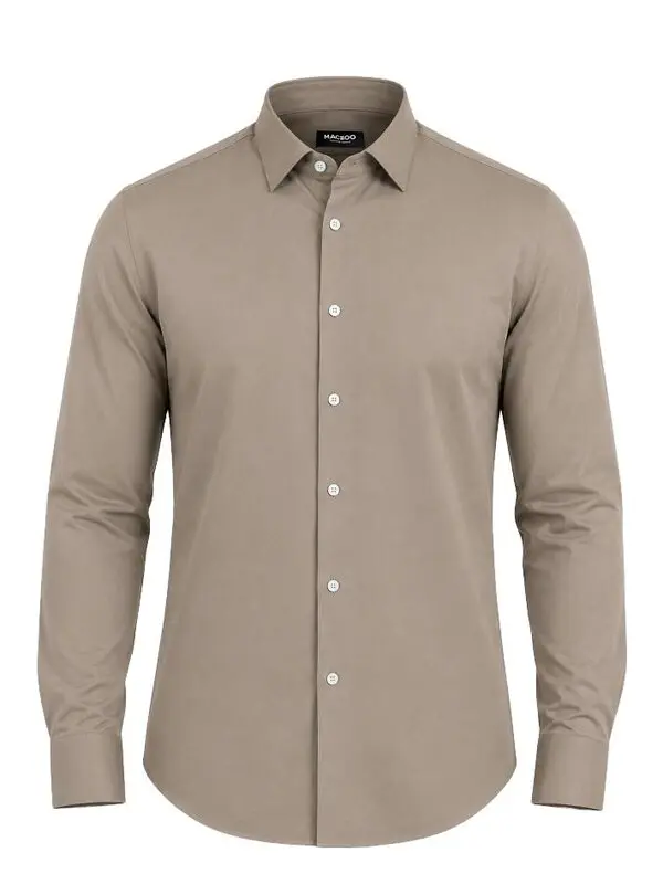 MACEOO Einstein Stretch Shirt - Brown