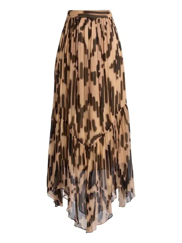 Ba&sh Aley Pleated Handkerchief-hem Midi-skirt - Rose
