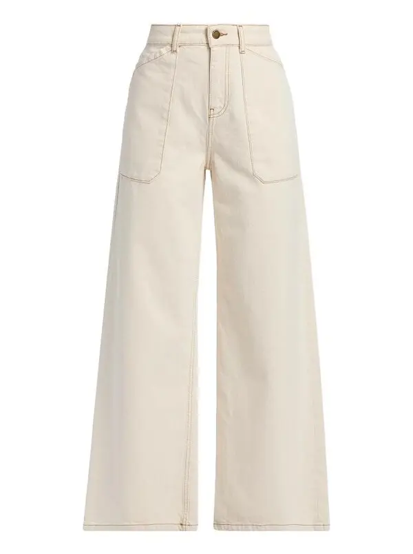 Ba&sh Mallou Cotton High-rise Wide-leg Jeans - Ecru