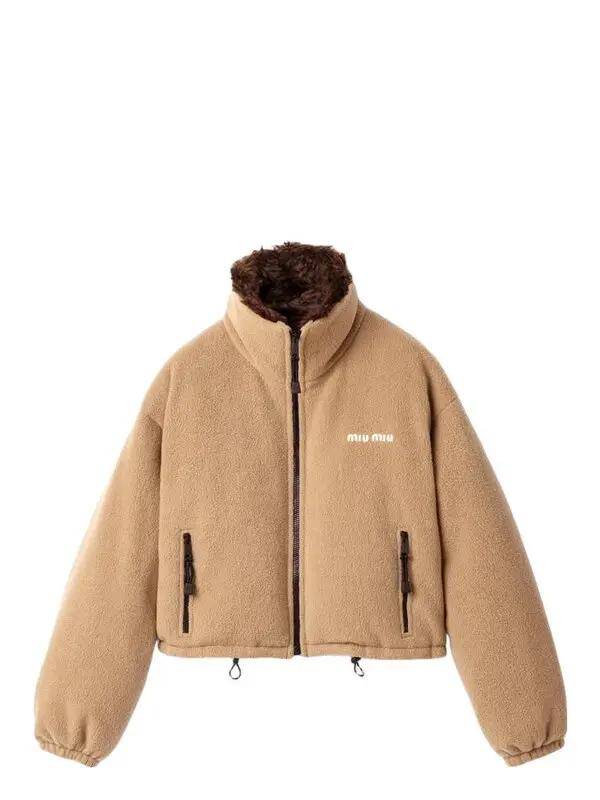 Miu Miu Fleece Down Jacket - Brown