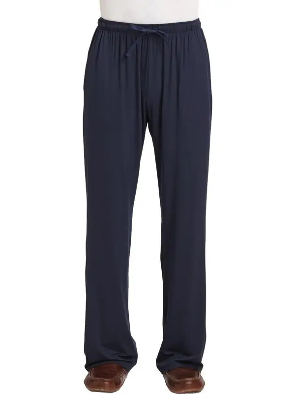 Derek Rose Solid Lounge Trouser - Blue