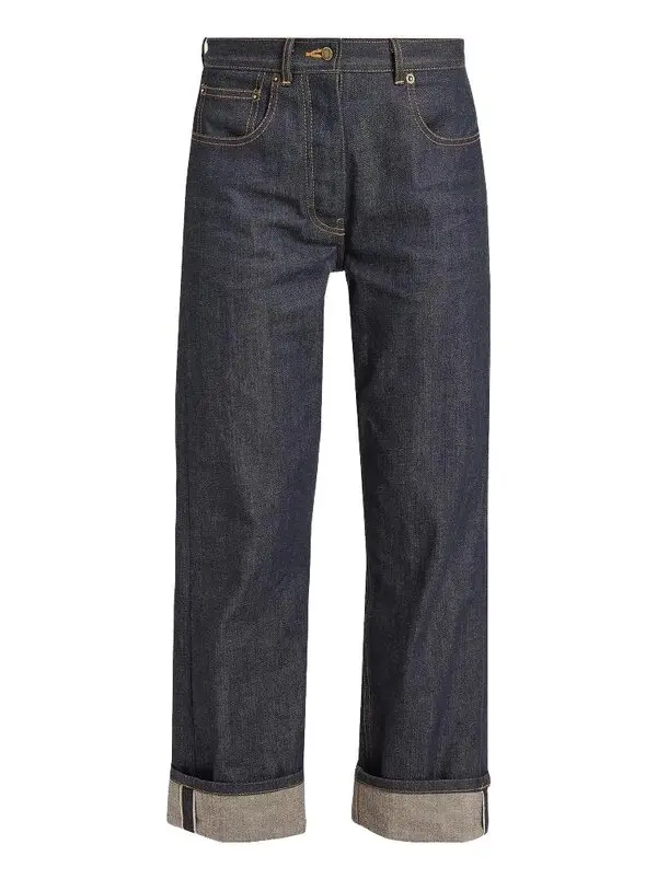 Thom Browne Cropped Straight-leg Jeans - Navy