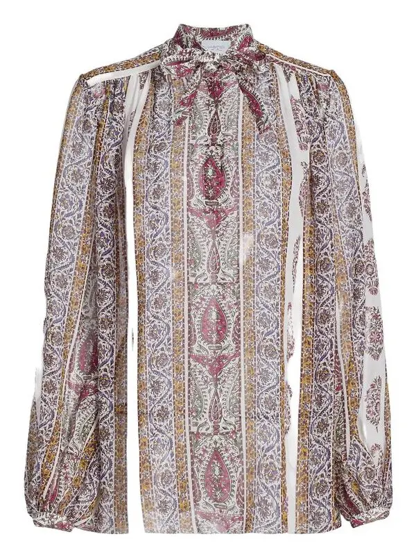 Giambattista Valli Paisley Silk Blouse - Ivory Multi