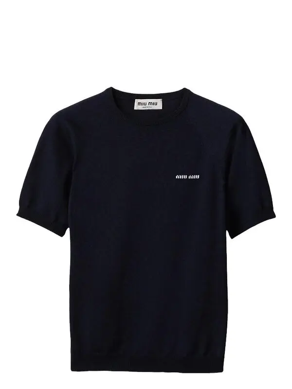Miu Miu Wool Crewneck Sweater - Blue