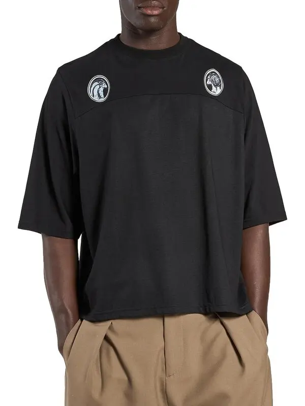 MORDECAI Falcon Printed Cotton T-shirt - Black