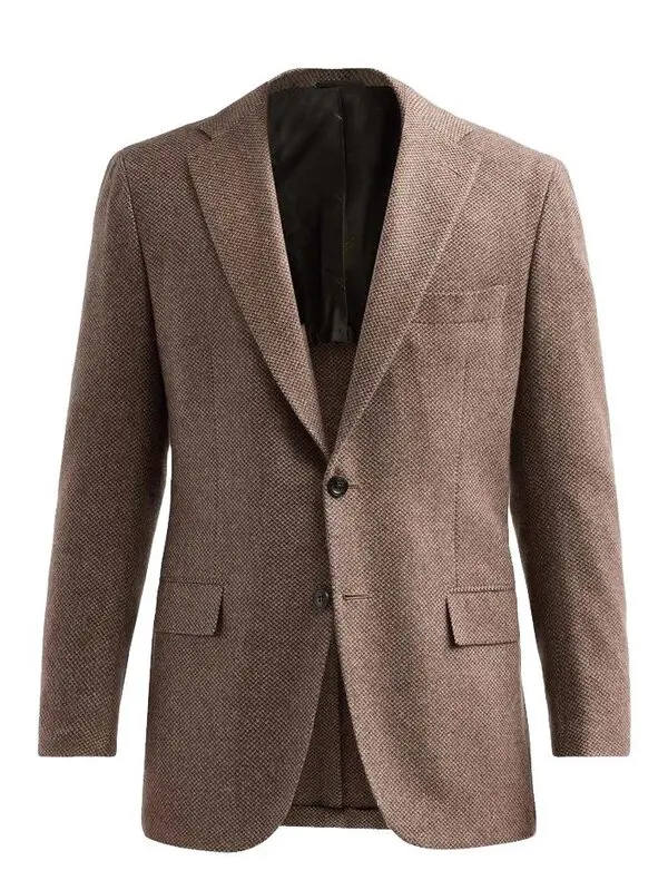 Kiton Woven Cashmere Sport Coat - Brown