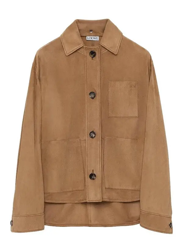 Loewe Workwear High-low Suede Jacket - Tan