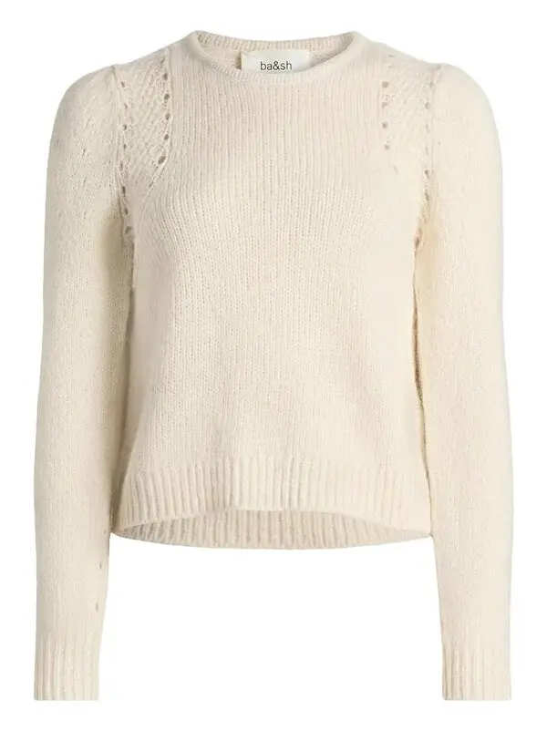 Ba&sh Belma Puff-sleeve Sweater - Ecru