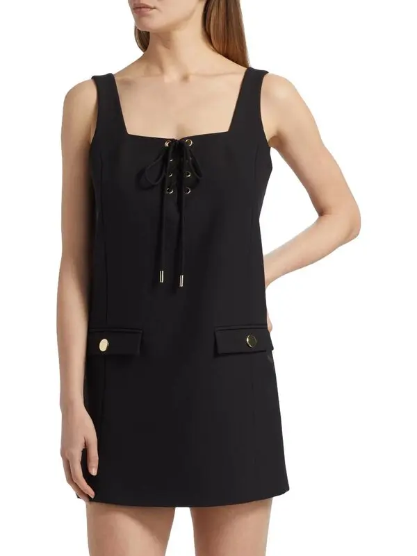TOCCIN Steffie Cotton-blend Tie-front Minidress - Jet