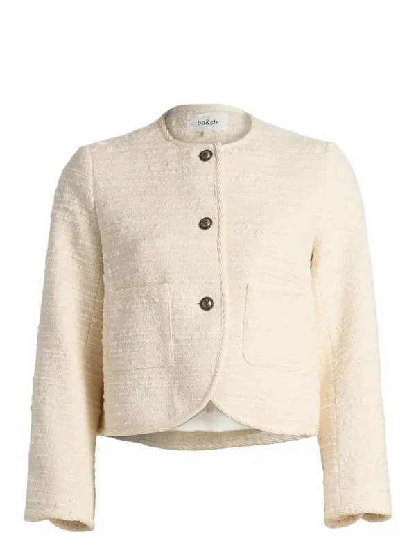 Ba&sh Alfie Textured Cotton-blend Jacket - Ecru