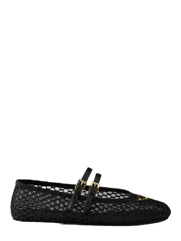 Prada Mesh Fabric Ballerinas - Black