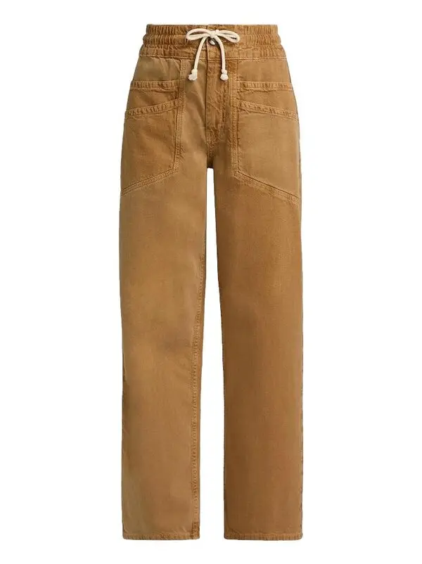 Ba&sh Fima Cotton-linen Drawstring Pants - Camel