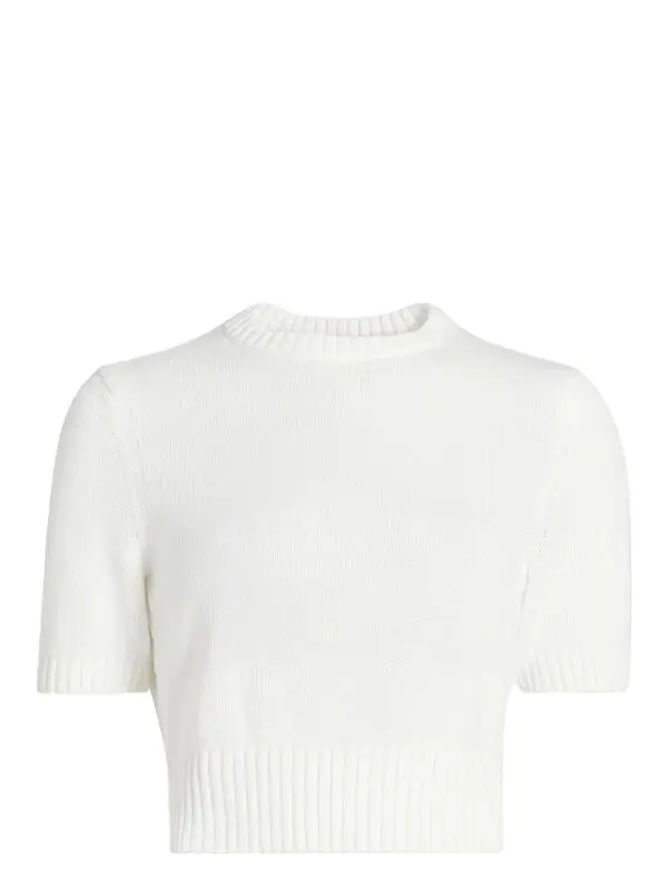 TOCCIN Elsie Short-sleeve Cotton Sweater - Optic
