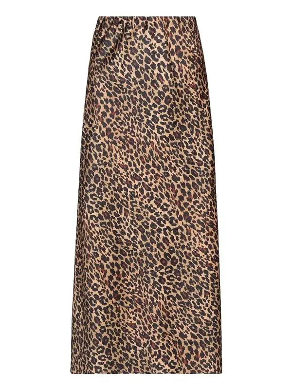 TOCCIN Viv -print Satin Maxi Slip Skirt - Leopard