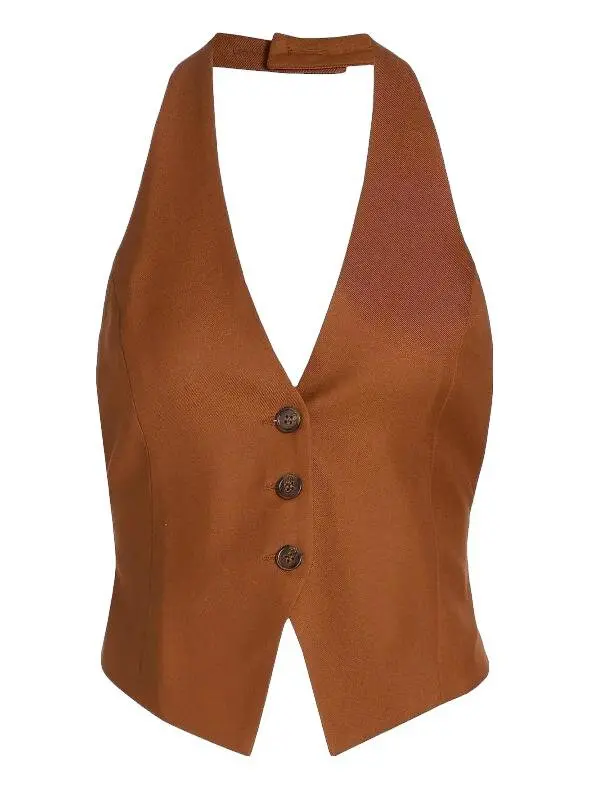 Ronny Kobo Lido Wool-blend Vest - Rust