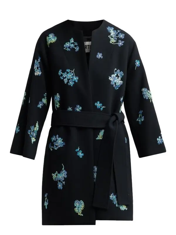 Libertine Bluebell Lane Embellished Opera Wrap Coat - Black