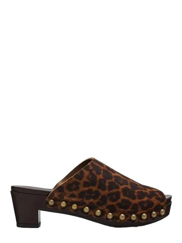 PEDRO GARCIA Nain 65mm Studded Leopard-printed Suede Clogs - Hazelnut Leopard