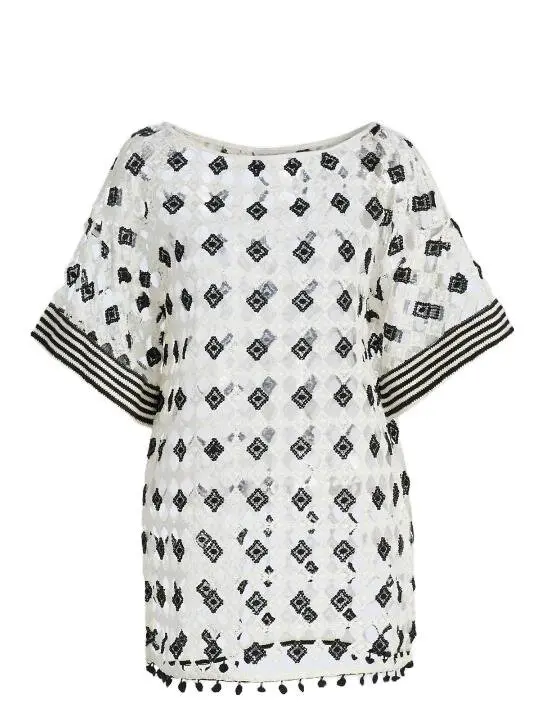 Ramy Brook Betsy Patterned Sheer Minidress - Black
